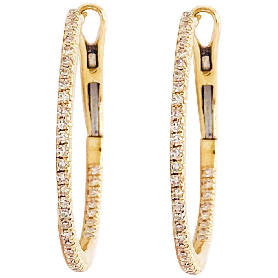 Five Star Jewelry Brokers Half Carat Diamond Inside Out Hoop Earrings
