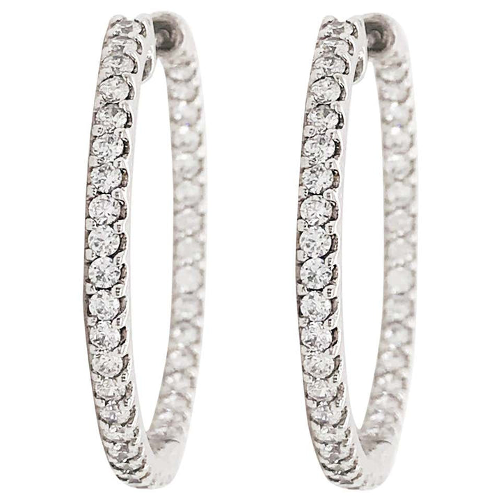 3 mm Diamond Inside Out Hoop Earrings – Five Star Jewelry Brokers