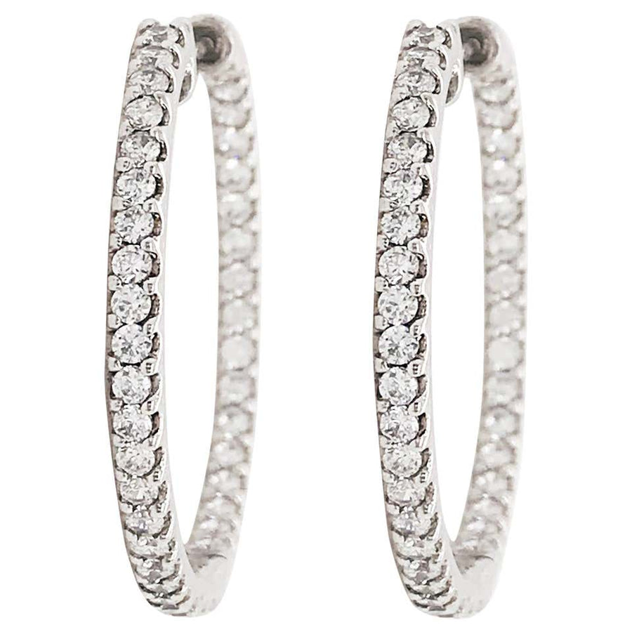 3 mm Diamond Inside Out Hoop Earrings – Five Star Jewelry Brokers