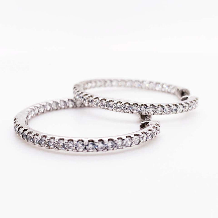 3 mm Diamond Inside Out Hoop Earrings – Five Star Jewelry Brokers